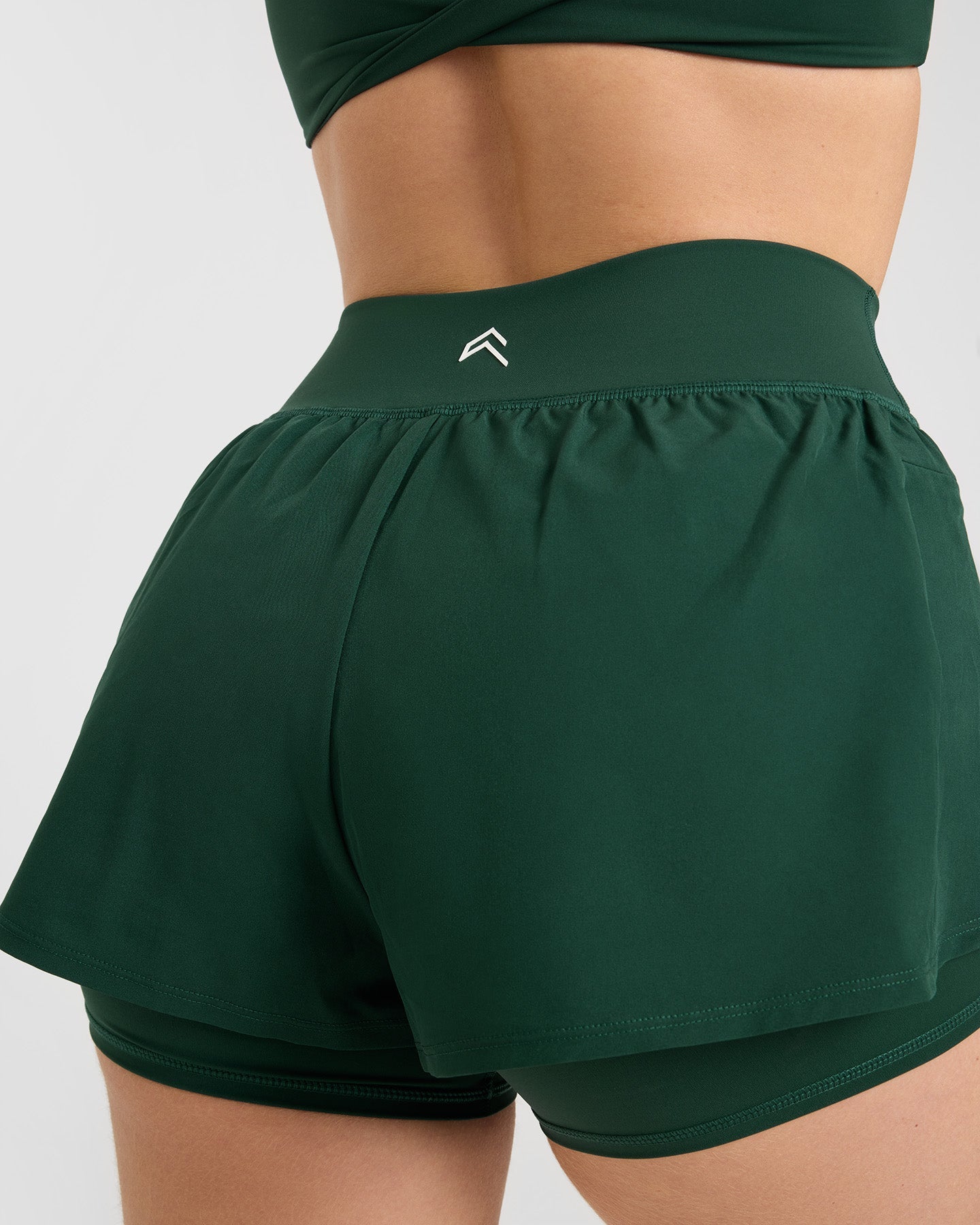 Double Layer Gym Shorts Women's - Racing Green | Oner Active