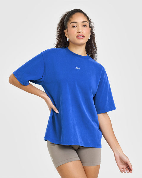 Washed-Effect T-Shirt Women's - Cobalt Blue | Oner Active
