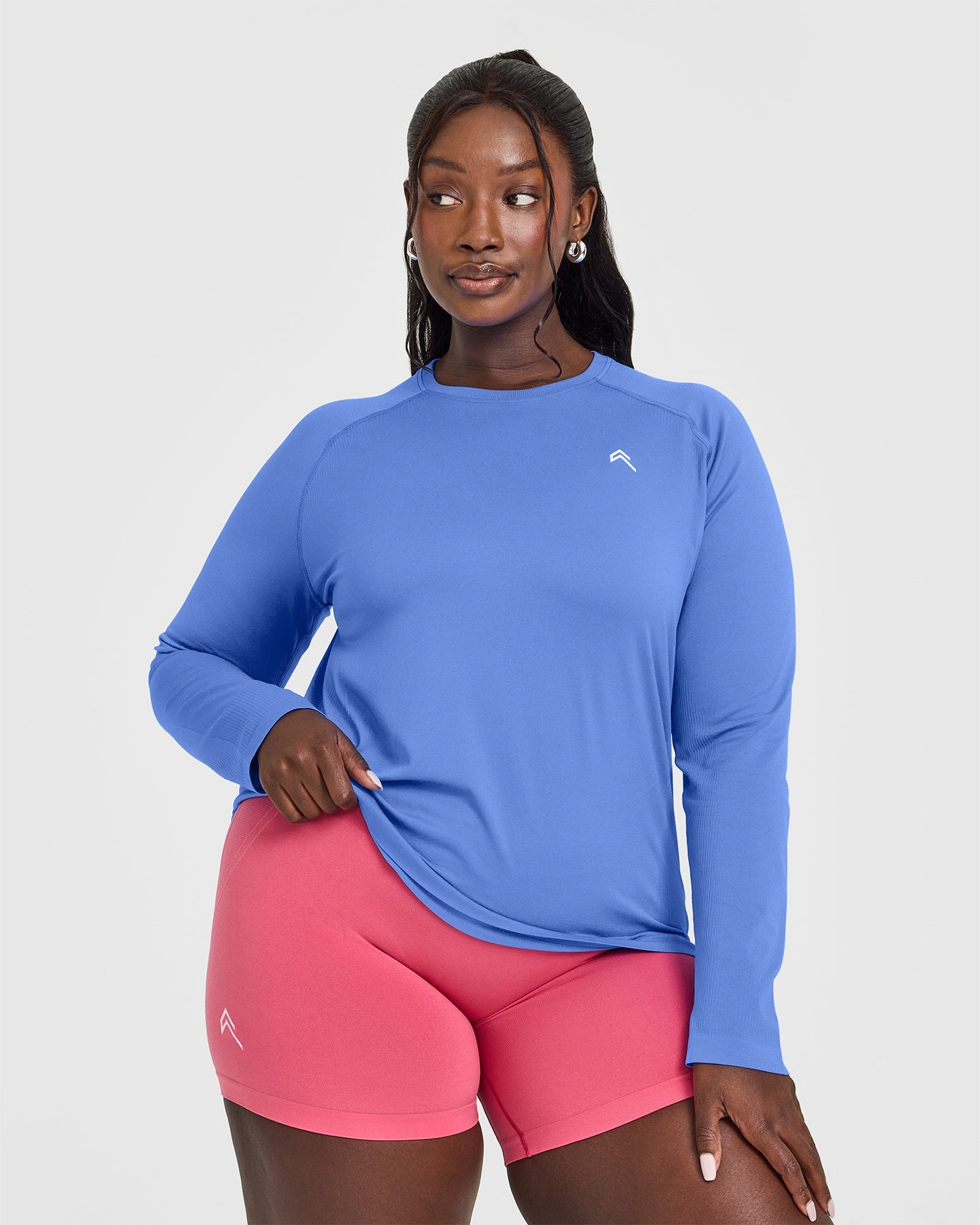Long Sleeve Loose Gym Top for Women Blue | Oner Active