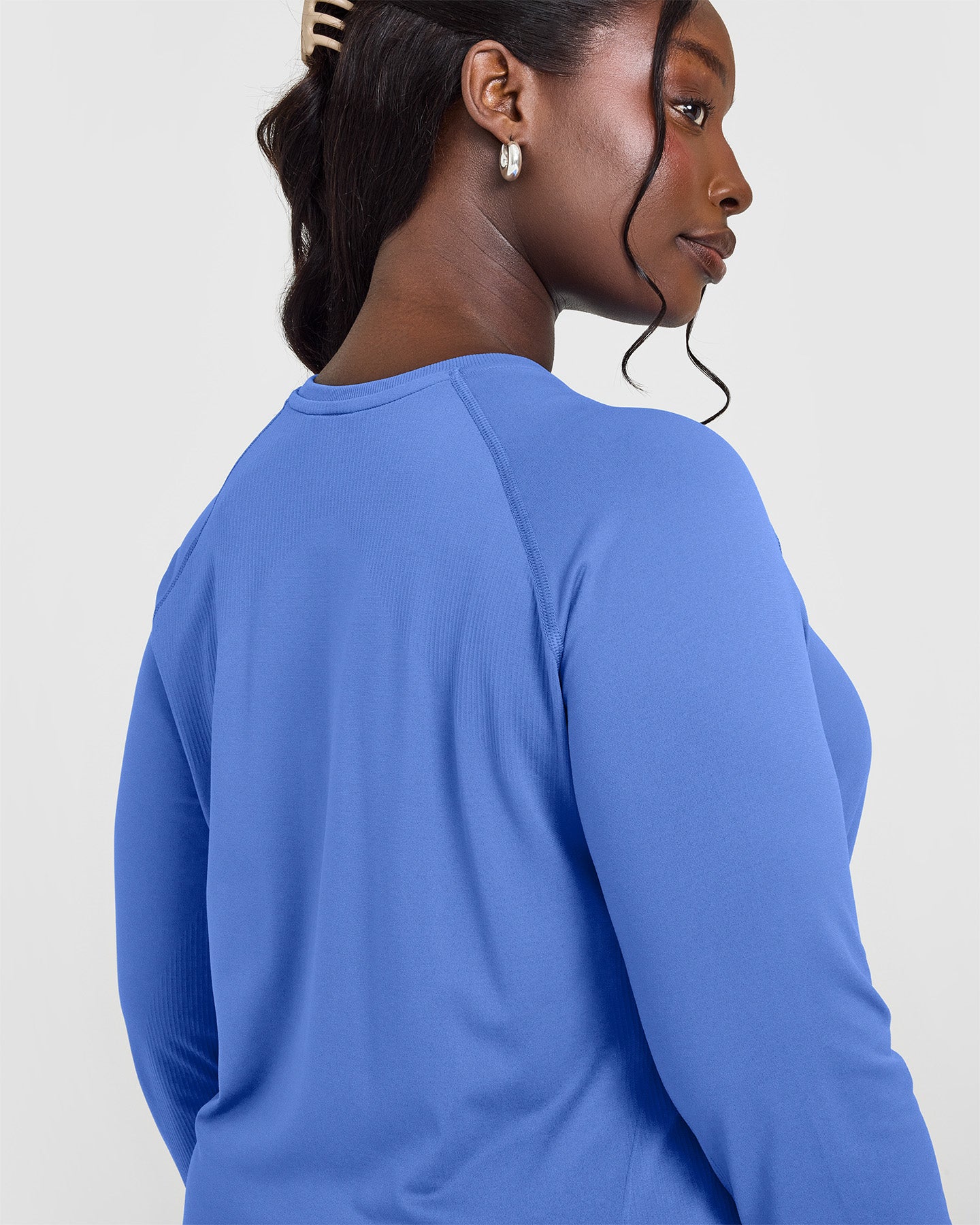 Long Sleeve Loose Gym Top for Women Blue | Oner Active