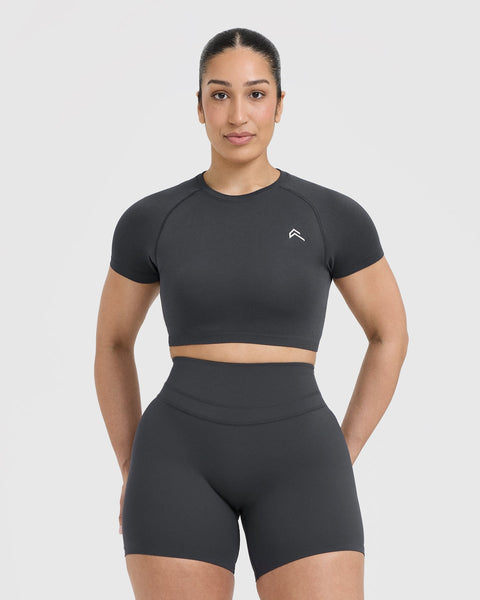Cropped Fitted Shirt - Women's Coal | Oner Active