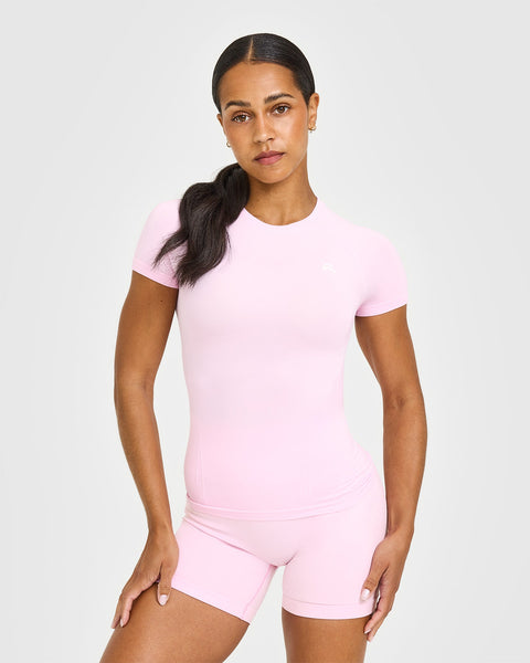 Go To Seamless Fitted Top in Chalk Pink | Oner Active