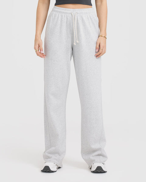 Grey Wide Leg Joggers - Light Grey Marl | Oner Active