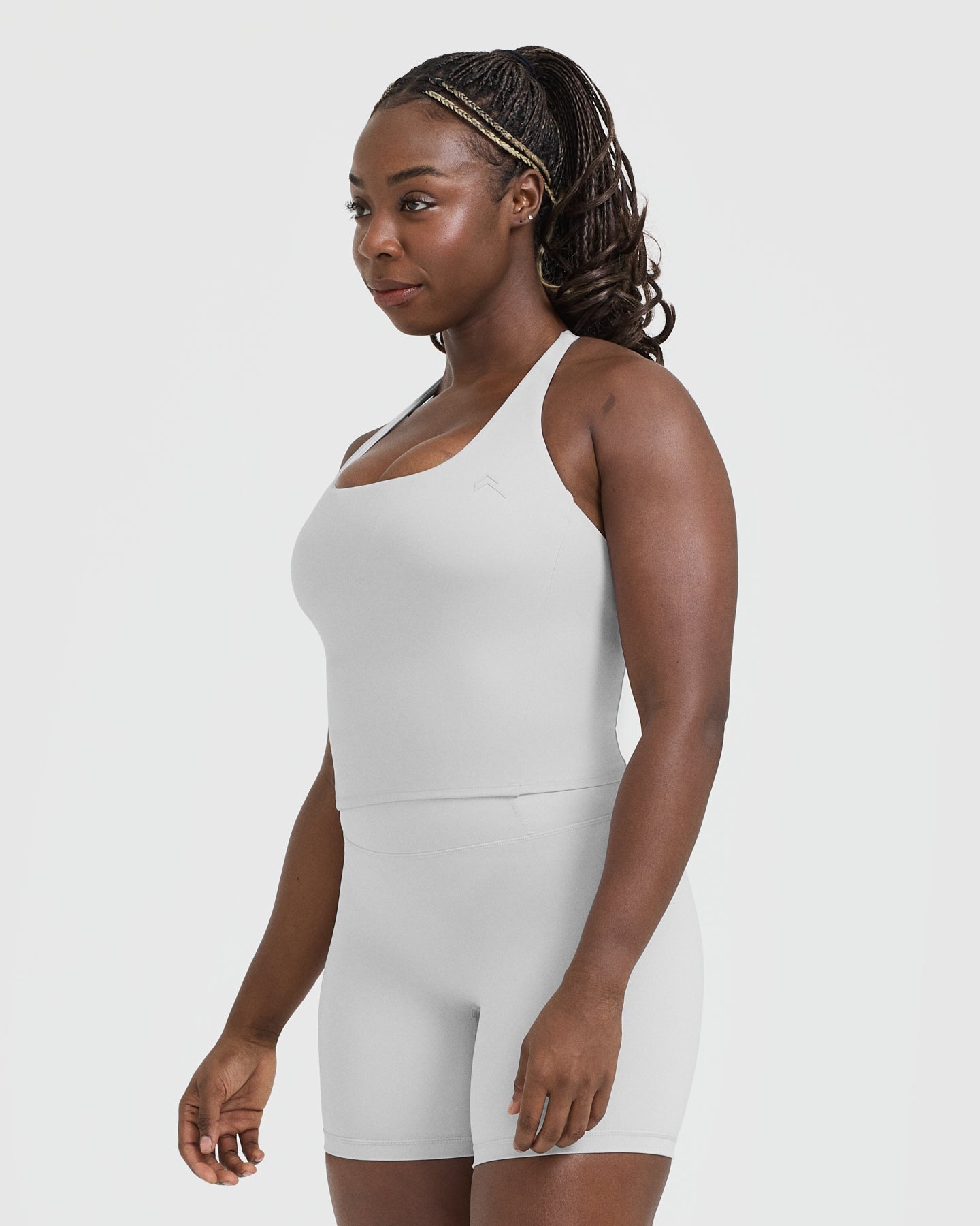 Grey Square Neck Top Women's - Mid Lenght | Oner Active