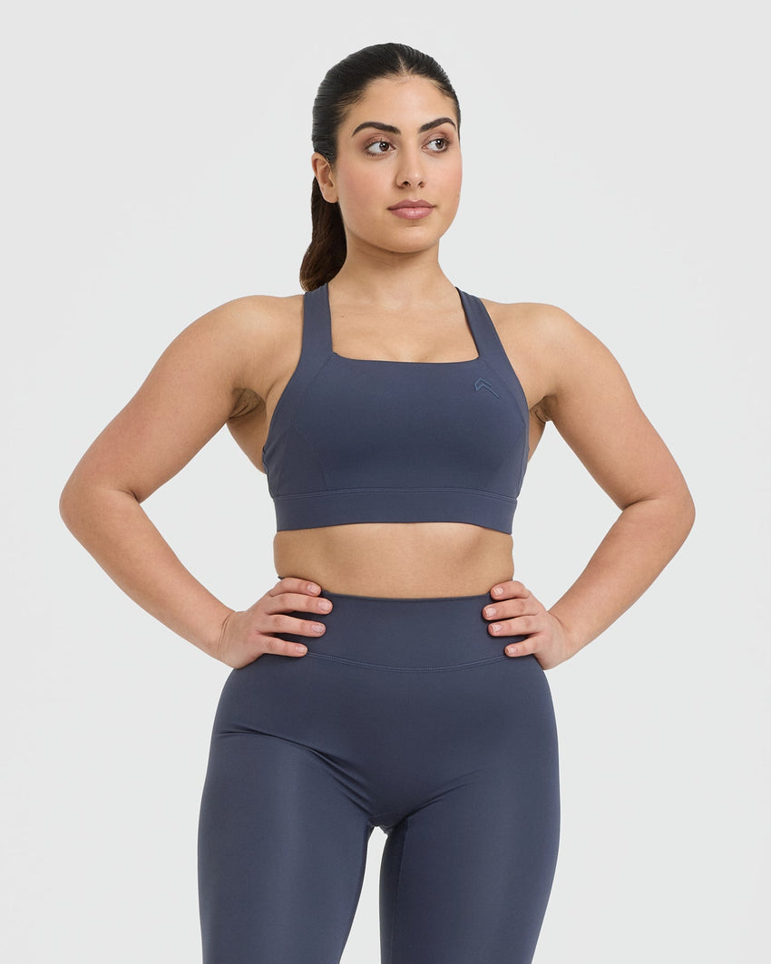 Timeless Wide Strap Sports Bra - True Blue | Oner Active