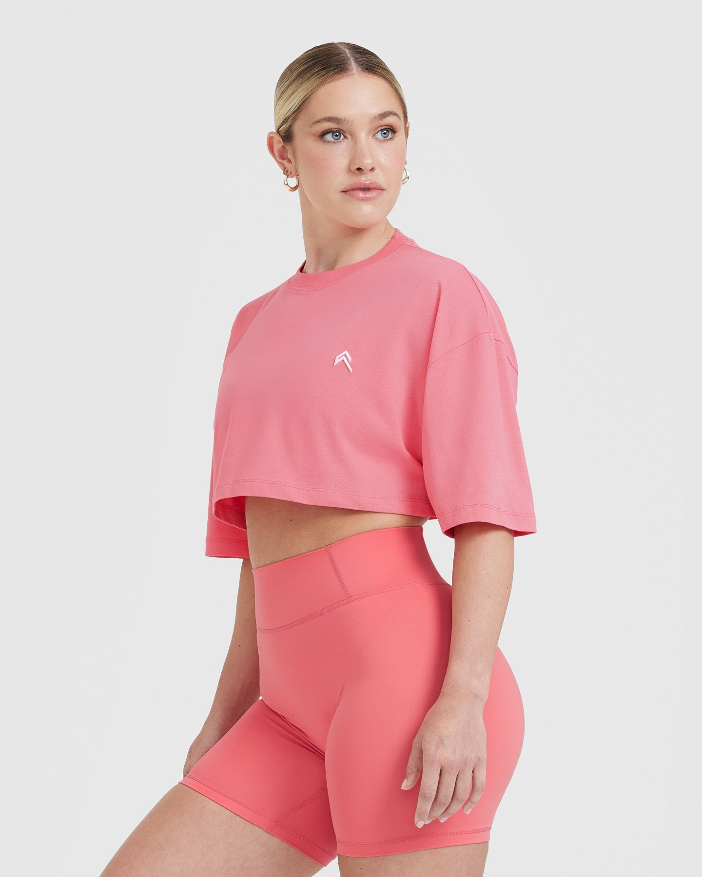 Pink Cropped T-Shirt Women's - Washed Amplify Pink| Oner Active