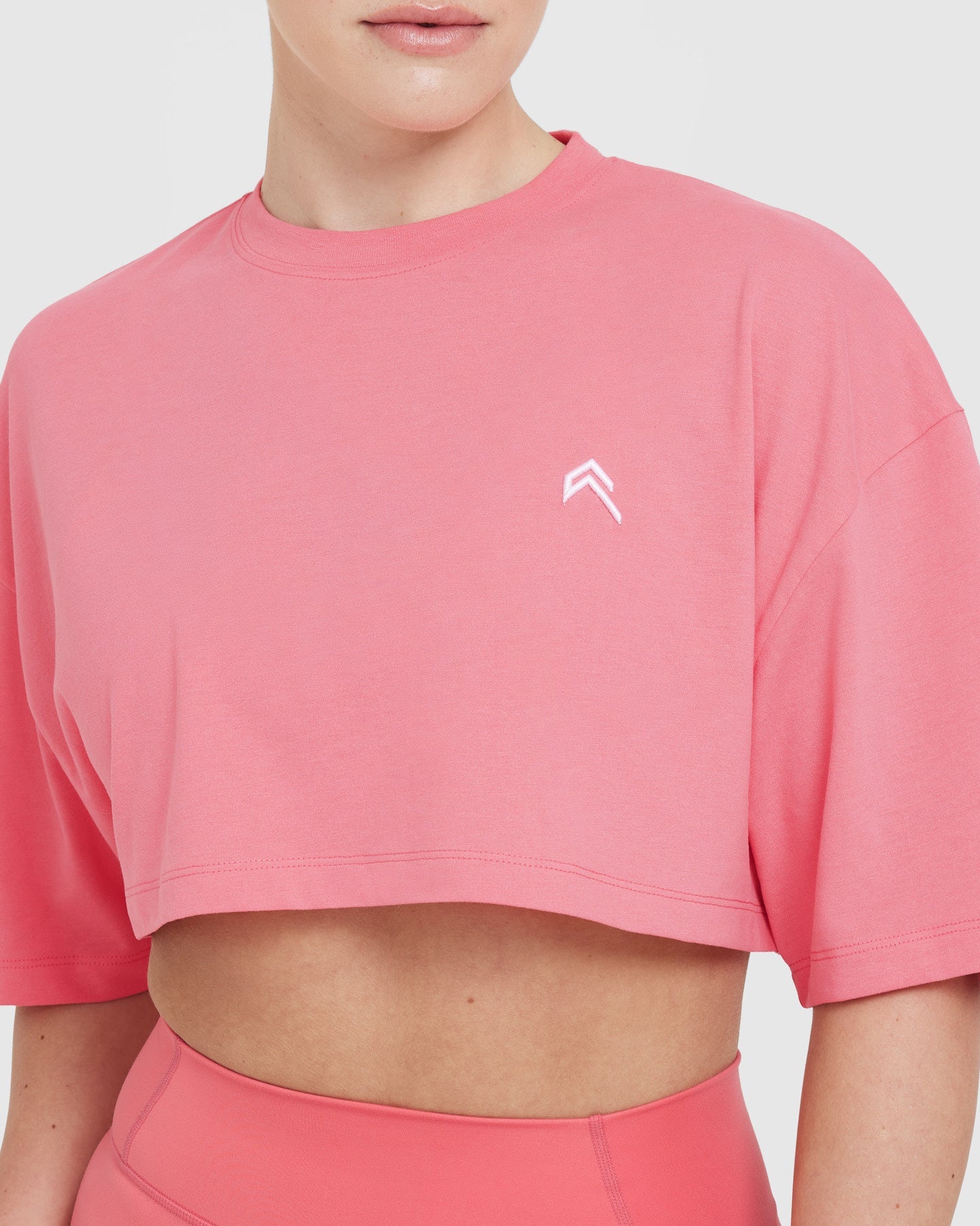 Pink Cropped T-Shirt Women's - Washed Amplify Pink| Oner Active