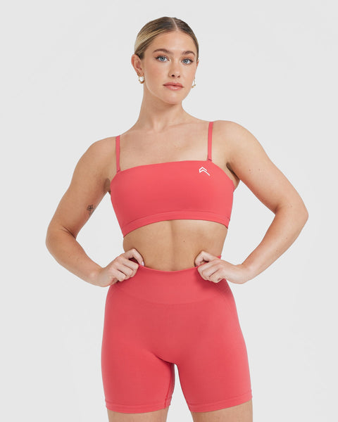 Red Bandeau Bralette - Sweet Red - Removable Bra Pads | Oner Active