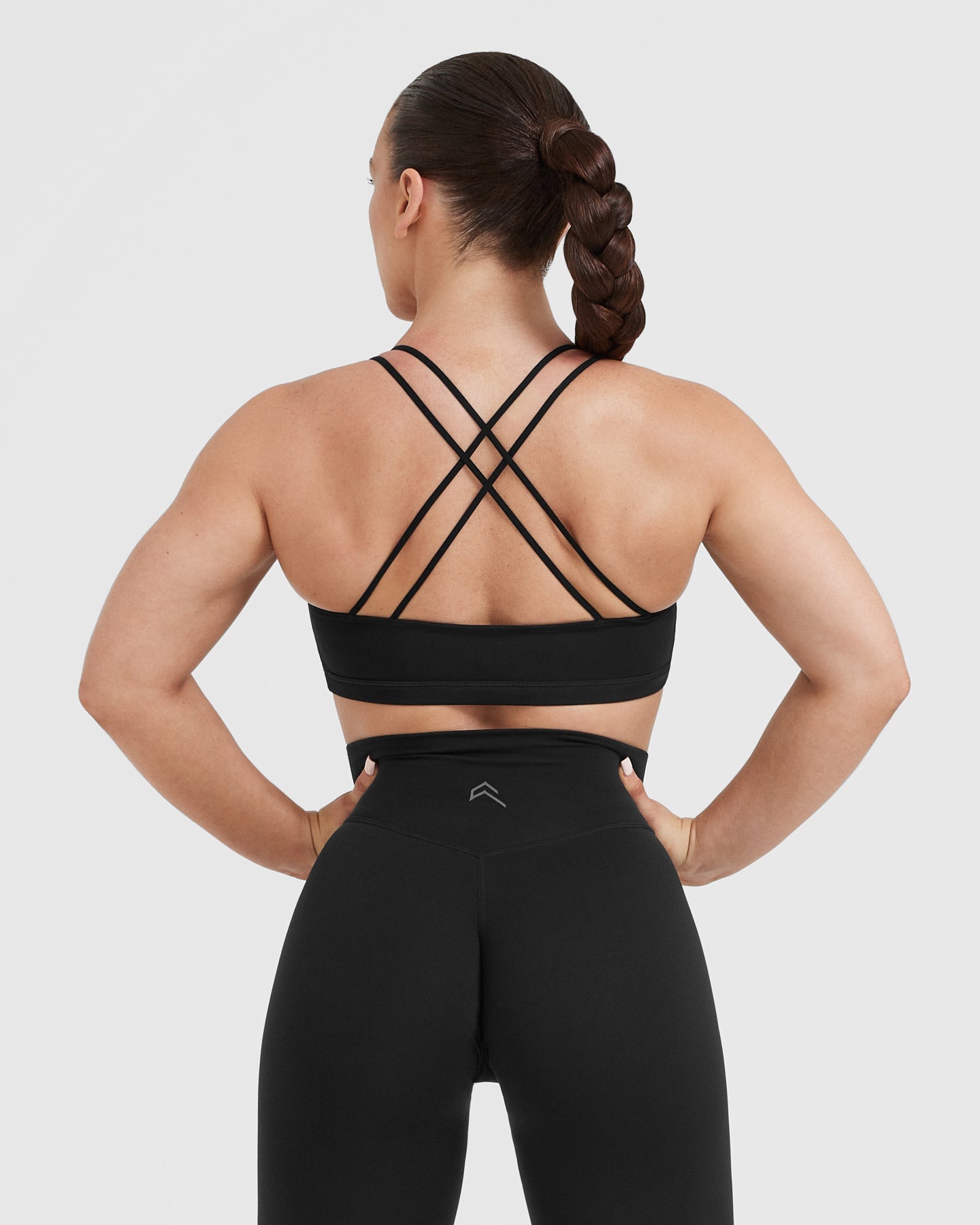 Black Cross Over Bralette - Low Coverage | Oner Active