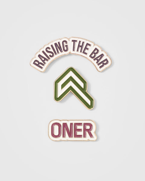 Raising the Bar Graphic Pins 3 Pack Velvet Pink Khaki | Oner Active
