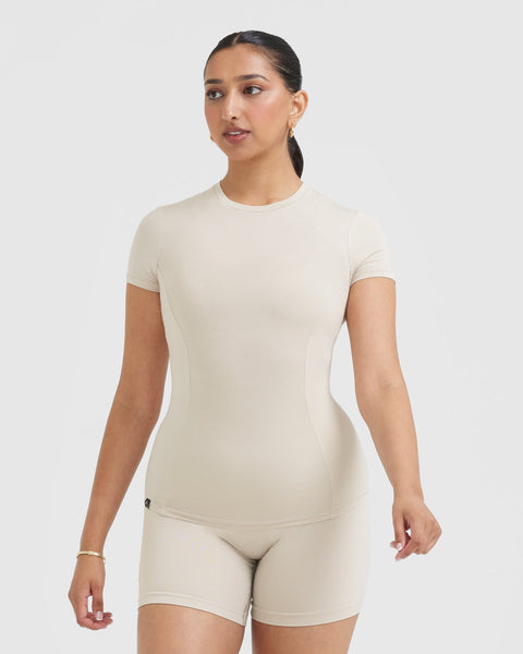Fitted Short Sleeve Top Women's - Sand | Oner Active