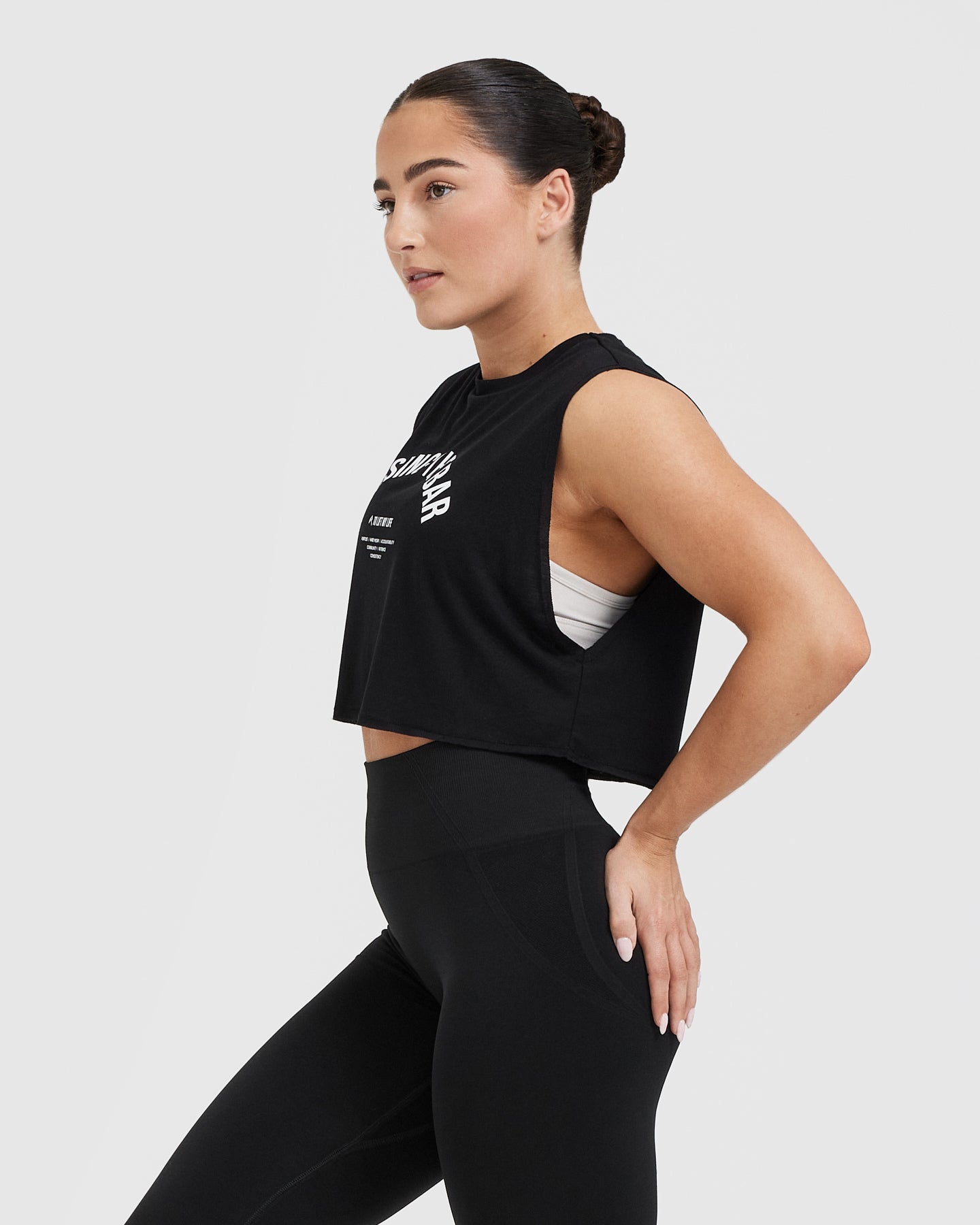 Black Muscle Crop Tank | Oner Active