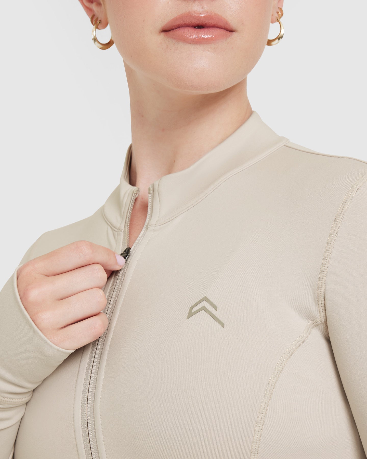 Long Sleeve Gym Jacket Women's - Color Sand | Oner Active