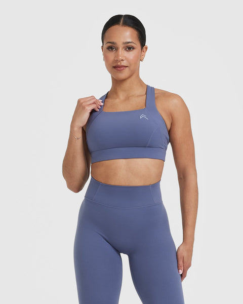 Wide Strap Sports Bra - Slate Blue - Women's | Oner Active